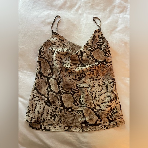 Lilyful | Tops | New Satin Snake Drape Front Cami Top Size Medium ...